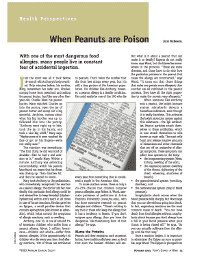 Fillable Online When Peanuts are Poison Fax Email Print - pdfFiller