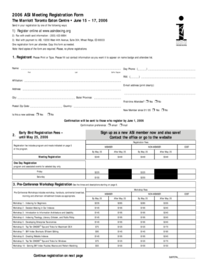 Fillable Online resourcenter 2006 ASI Meeting Registration Form ...