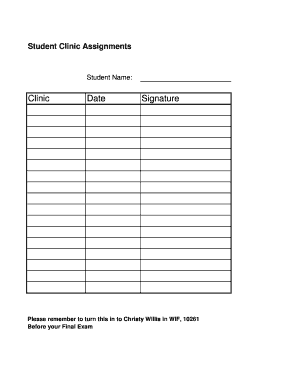 Fillable Online Clinic Assignment Form Fax Email Print - pdfFiller
