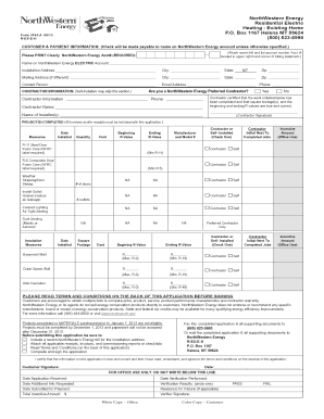 Fillable Online NorthWestern Energy Residential Electric Heating Existing Home ... Fax Email ...