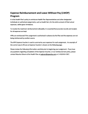 Fillable Online Expense Reimbursement and Leave Without Pay - APWU ...