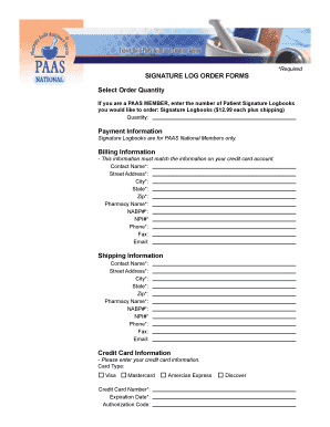 Fillable Online paas signature log form Fax Email Print - pdfFiller
