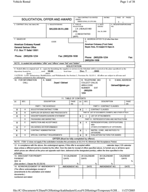Fillable Online SOLICITATION, OFFER AND AWARD Page 1 of 38 Vehicle ...
