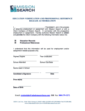 Fillable Online Authorization to Obtain and Release Education ...