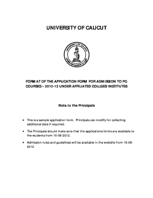 Calicut University Online Registration - Fill Online, Printable ...