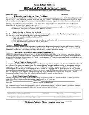 Fillable Online HIPAA & Patient Signature Form Fax Email Print - pdfFiller