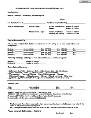 Fillable Online ACTIVITY ROOM REQUEST FORM - SCCAH.com Fax Email Print ...