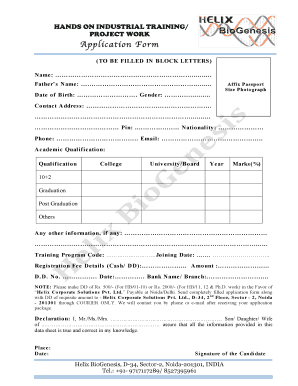 Fillable Online HANDS ON INDUSTRIAL TRAINING/ Fax Email Print - pdfFiller