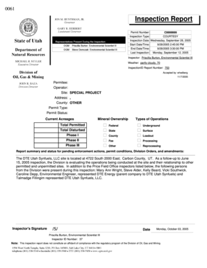 Fillable Online fs ogm utah Inspection Report - Utah Division of Oil ...