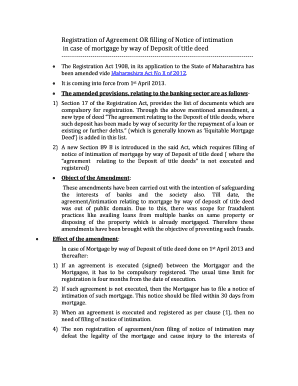 Fillable Online Registration of Agreement OR filling of Notice of ...
