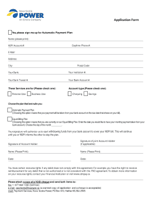 Fillable Online nspower Application Form - Nova Scotia Power Fax Email ...