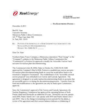 Fillable Online State of Minnesota - Xcel Energy Fax Email Print - pdfFiller