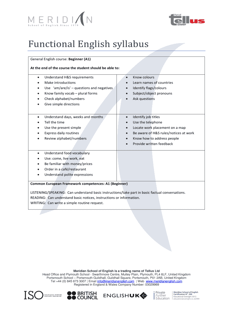 Fillable Online Functional English Syllabus Fax Email Print PdfFiller Fillable Online Functional English Syllabus Fax Email Print PdfFiller
