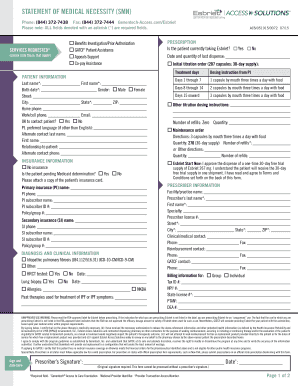 Fillable Online BStatement ofb Medical Necessity formerly the Patient Enrollment bFormb Fax ...