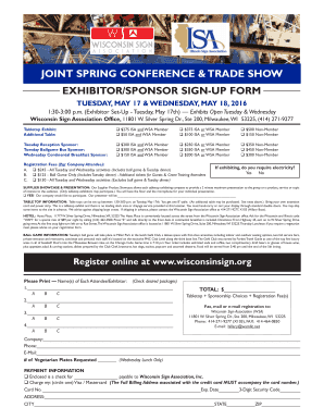 Fillable Online WSA ISA Joint Spring Conf Exhibitor Form2013.qxd Fax ...