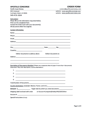 Fillable Online APOSTILLE CONCIERGE ORDER FORM - bonenewstartbbcomb Fax ...