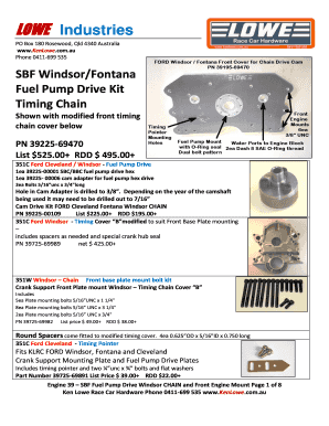 Fillable Online Cam drive Hex ONLY - SBF Windsor- with ... - Ken Lowe ...