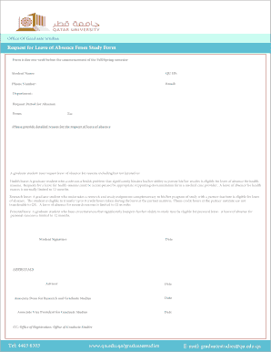 Fillable Online qu edu BRequestb for bLeaveb of Absence bFormb Fax Email Print - pdfFiller