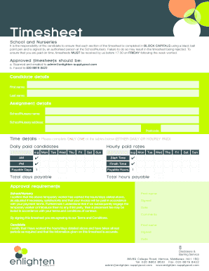 Fillable Online enlighten loveyoursite co Timesheet - Love Your bSiteb ...