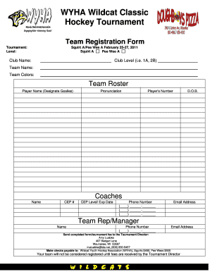 Fillable Online waunakeehockey Waunakee Wildcat Classic Hockey ...