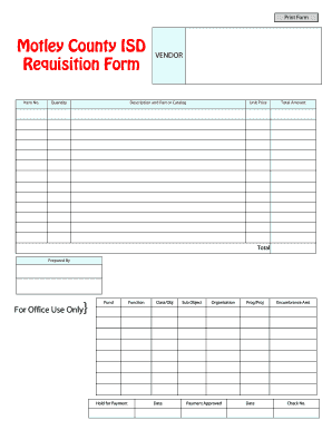 Fillable Online motleyco Requisition Form 2015-2016 - Motley County ISD Fax Email Print - pdfFiller