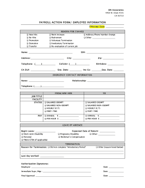 Fillable Online coreconditions Payroll baction formb bemployeeb ...