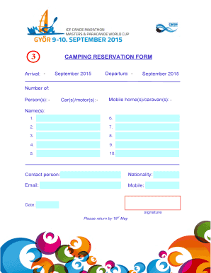 Fillable Online 3 CAMPING RESERVATION FORM - bgyor2015bbcomb Fax Email Print - pdfFiller