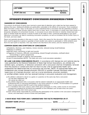 Fillable Online FIRST NAME Hillgrove High School SPORT (list one ...