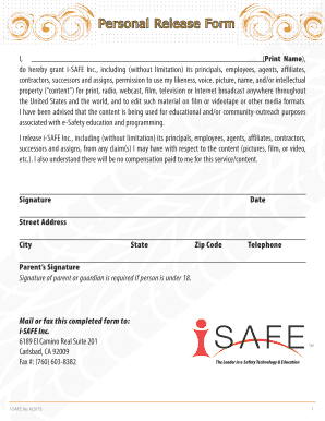 Fillable Online Personal Release Form - i-DRIVE TV Fax Email Print ...