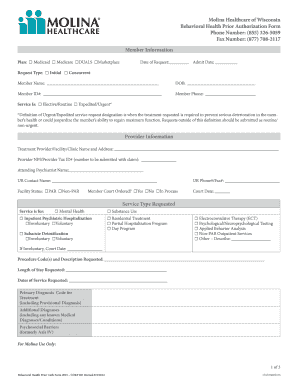 Molina Prior Authorization Form - Fill Online, Printable, Fillable ...