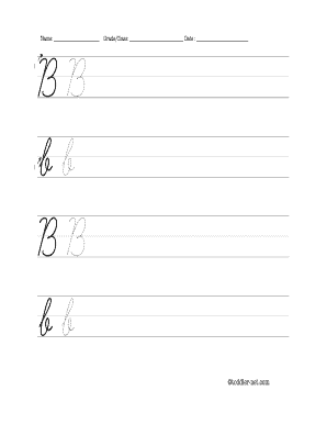 Fillable Online Cursive letter b worksheet worksheet b for practicing ...