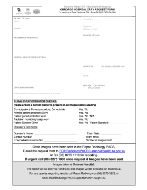 Fillable Online CHSA SAMI RR Orroroo Hospital X-ray Request Form ...