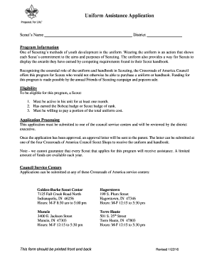 Fillable Online Uniform Assistance bApplicationb Fax Email Print - pdfFiller