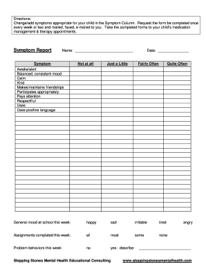 Fillable Online Symptom Report Fax Email Print - pdfFiller