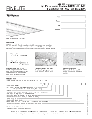 Fillable Online 2x2 HV Tech Sheet - Finelite Fax Email Print - pdfFiller