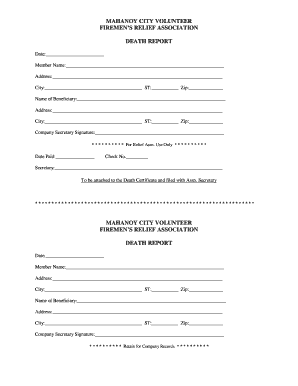 Fillable Online mcfd Death Report - mcfd Fax Email Print - pdfFiller