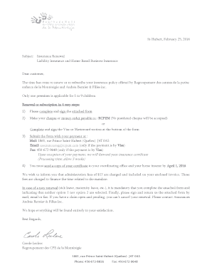 Fillable Online Subject: Insurance Renewal Fax Email Print - pdfFiller