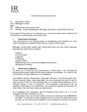 Fillable Online Performance Improvement Plandoc Fax Email Print - pdfFiller