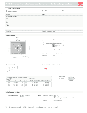 Fillable Online aco BACOb Bac de sol en plusieurs parties sans bride de ...