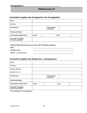 Ausfüllbar Online ib-sh Selbstauskunft - Ihre Frderbank - IBSH Fax Email Drucken - pdfFiller
