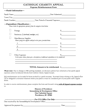 Fillable Online providencediocese CCA Expense Reimbursement Form CCA ...