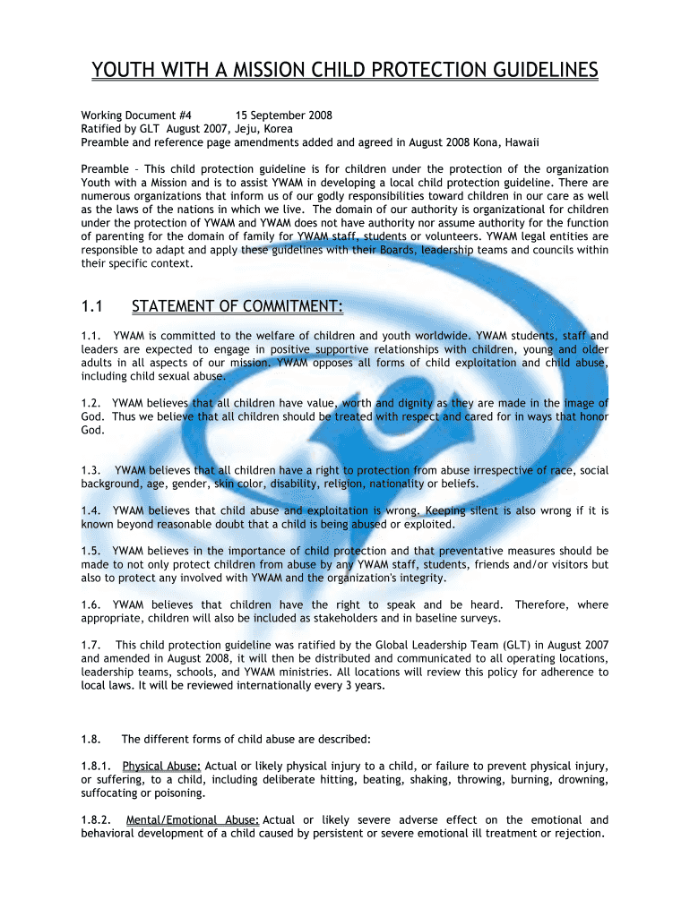 Fillable Online CHILD PROTECTION POLICYdocx Fax Email Print - pdfFiller