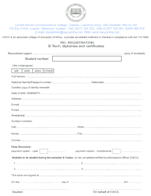 Fillable Online Re-registreation form sample Fax Email Print - pdfFiller