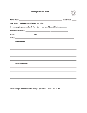 Fillable Online qgghouston QGGH Bee Registration Form - bqgghoustonb ...