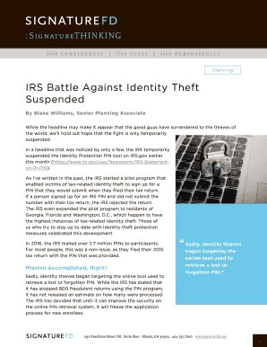 Fillable Online IRS Battle Against Identity Theft Fax Email Print ...