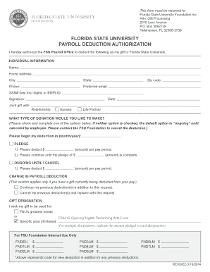 Fillable Online openingnights fsu Florida state university payroll ...