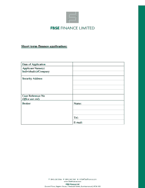 Fillable Online Short term finance application Fax Email Print - pdfFiller