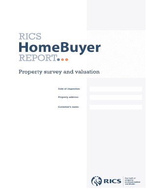 Fillable Online RICS Homebuyers Report - deesurveys Fax Email Print ...