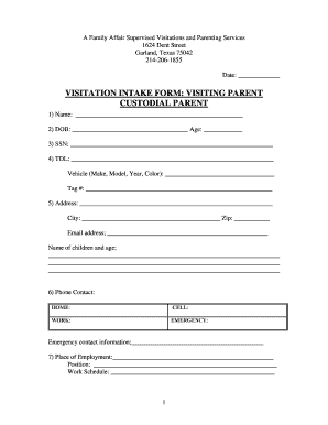 A Family Affair Supervised Visitation - Fill Online, Printable ...