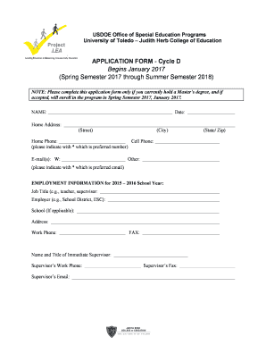 Fillable Online utoledo APPLICATION FORM - University of Toledo Fax Email Print - pdfFiller